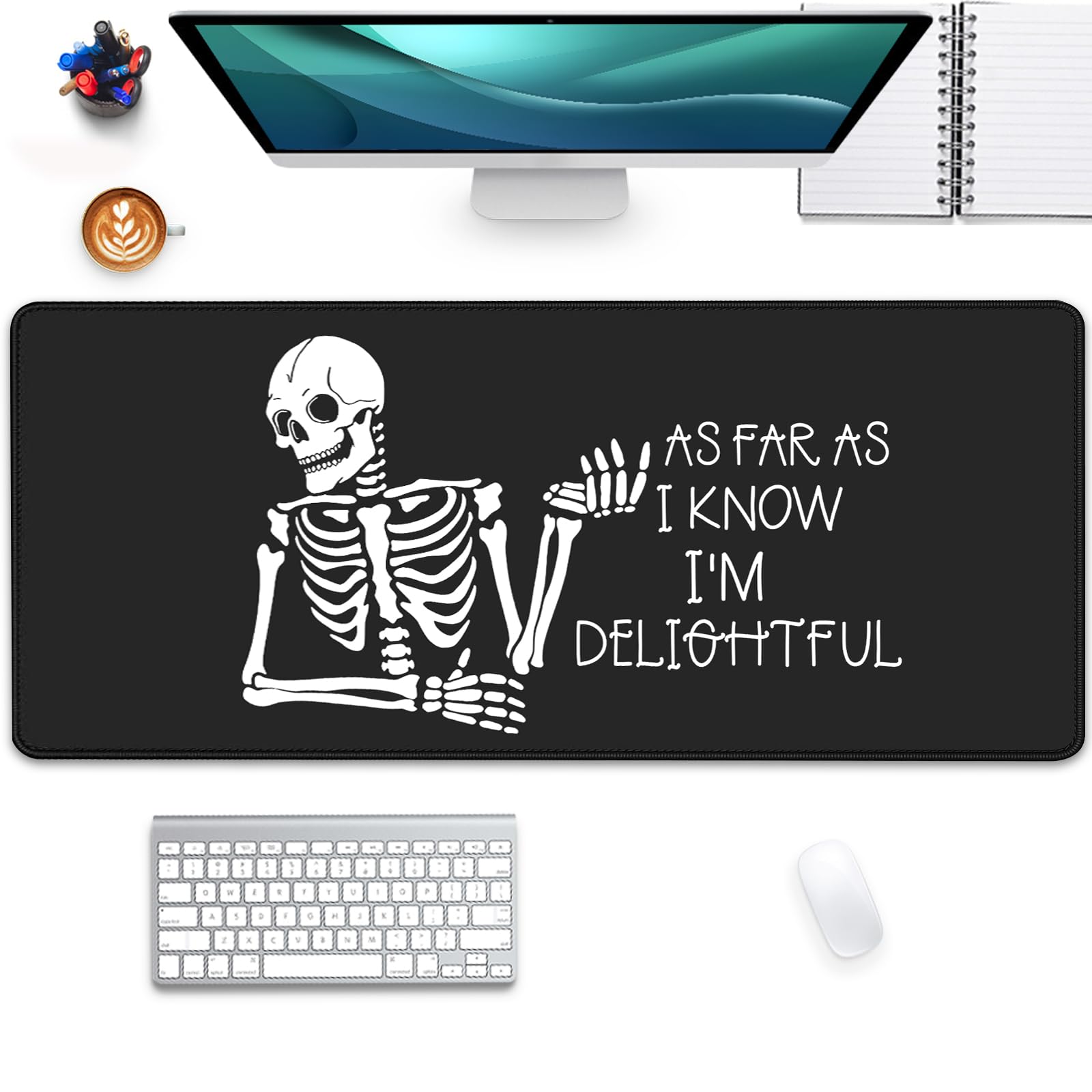Amazon.com : Skull Skeleton Mouse Pad for Desk,Desk Mat for Desktop ...