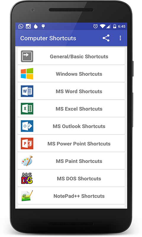 Computer Shortcut Keys Pro - App on Amazon Appstore