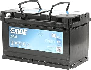 Exide EK800 110Agm Car Battery, 80Ah : Amazon.co.uk: Automotive