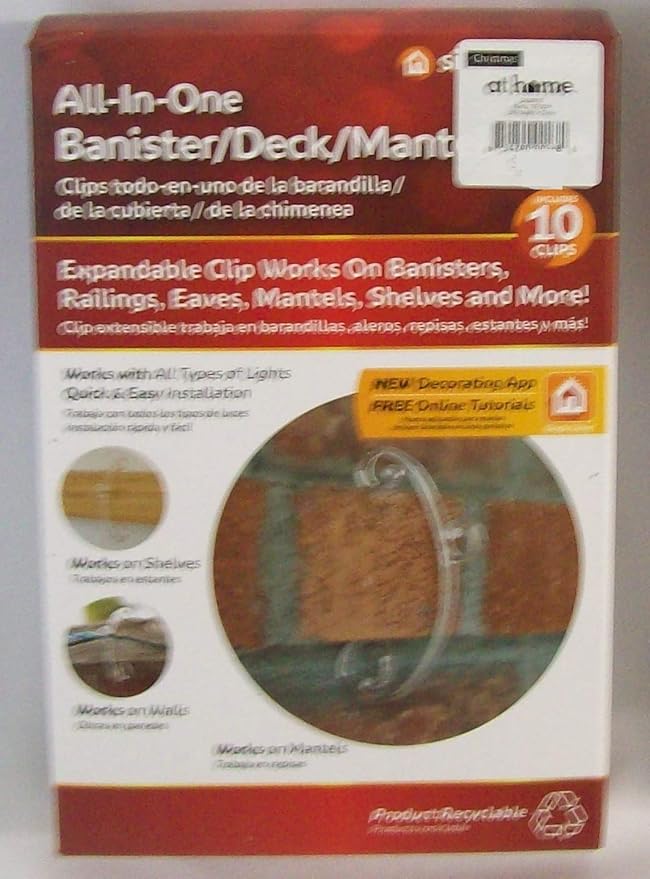 Amazon.com: at Home 20 Pieces All-in-One Banister/Deck/Mantel Clips ...