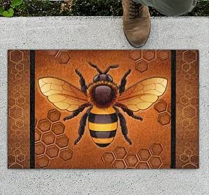 Amazon.com: TUNIU Awesome Bee Hive Doormat, Honey Bee Doormat, Bee ...