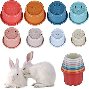 Amazon.com: XIHIRCD 8pcs Stacking Cups for Rabbits, Multi-Color ...