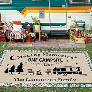Amazon.com: CafeTime Custom Camping Rug Making Memories Vintage RV ...