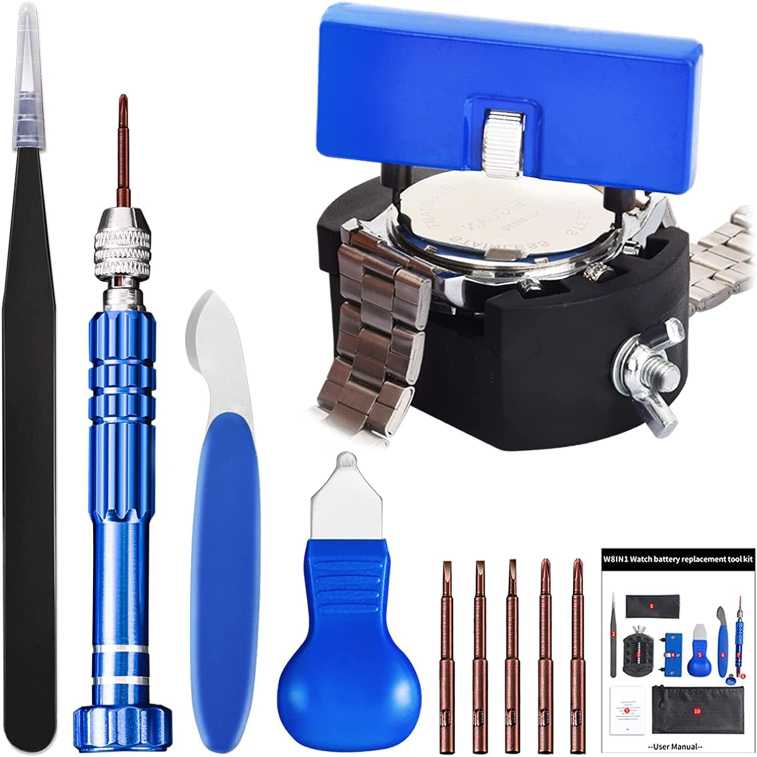 Watch Repair Kit, Watch Case Opener Spring Bar Tools, Watch Battery ...