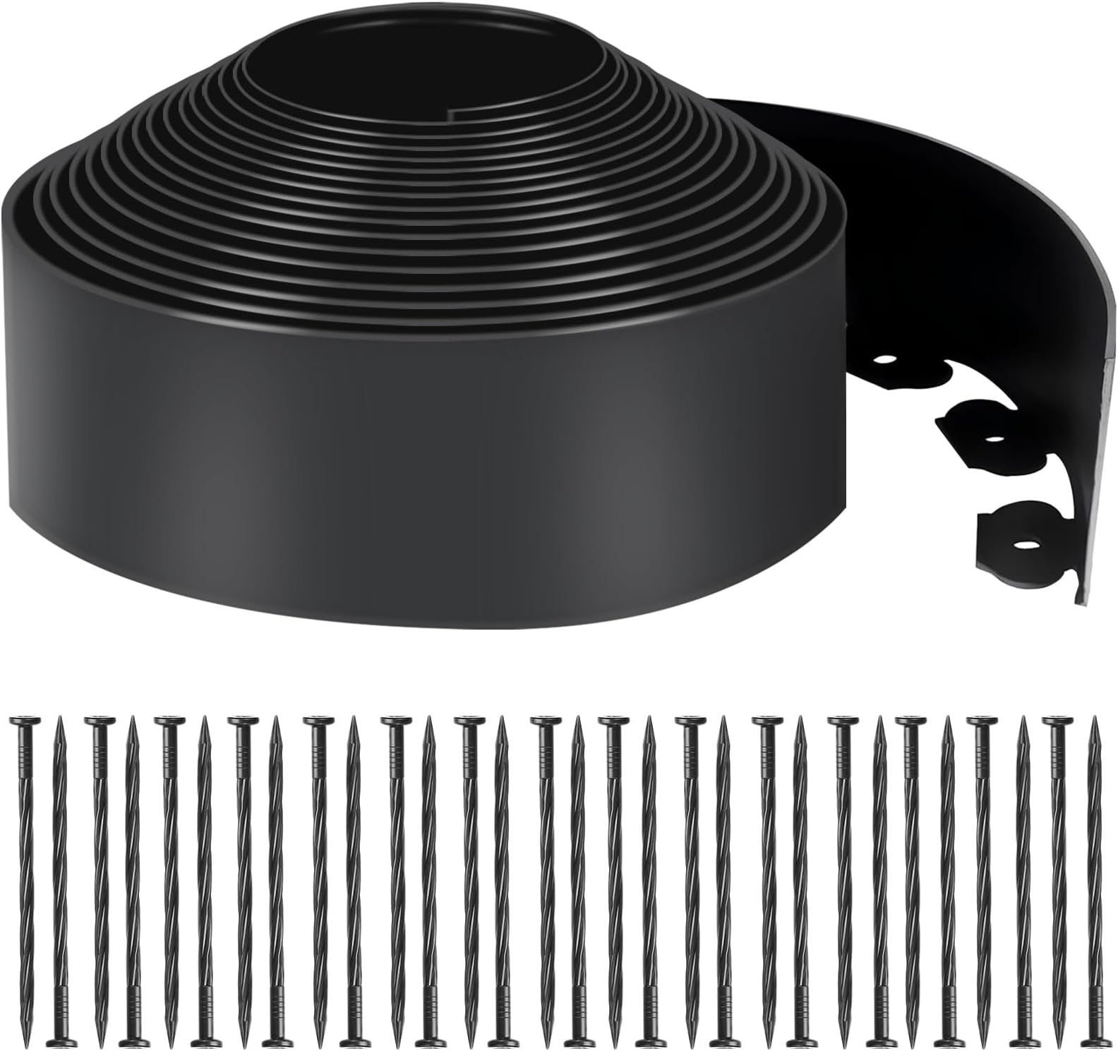 Amazon.com : Landscape Edging Kit 33ft No Dig Plastic Garden Edging ...