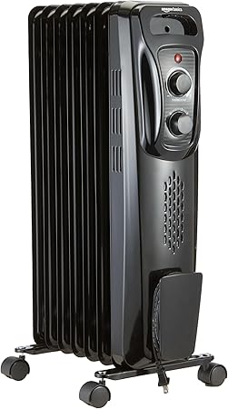 Amazon Basics Portable Radiator Heater, Black : Amazon.co.uk: DIY & Tools