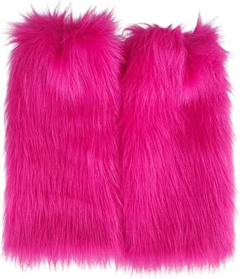 Women Furry Leg warmers Solid Fuzzy Leg warmers Soft Boot Cuffs Cover ...