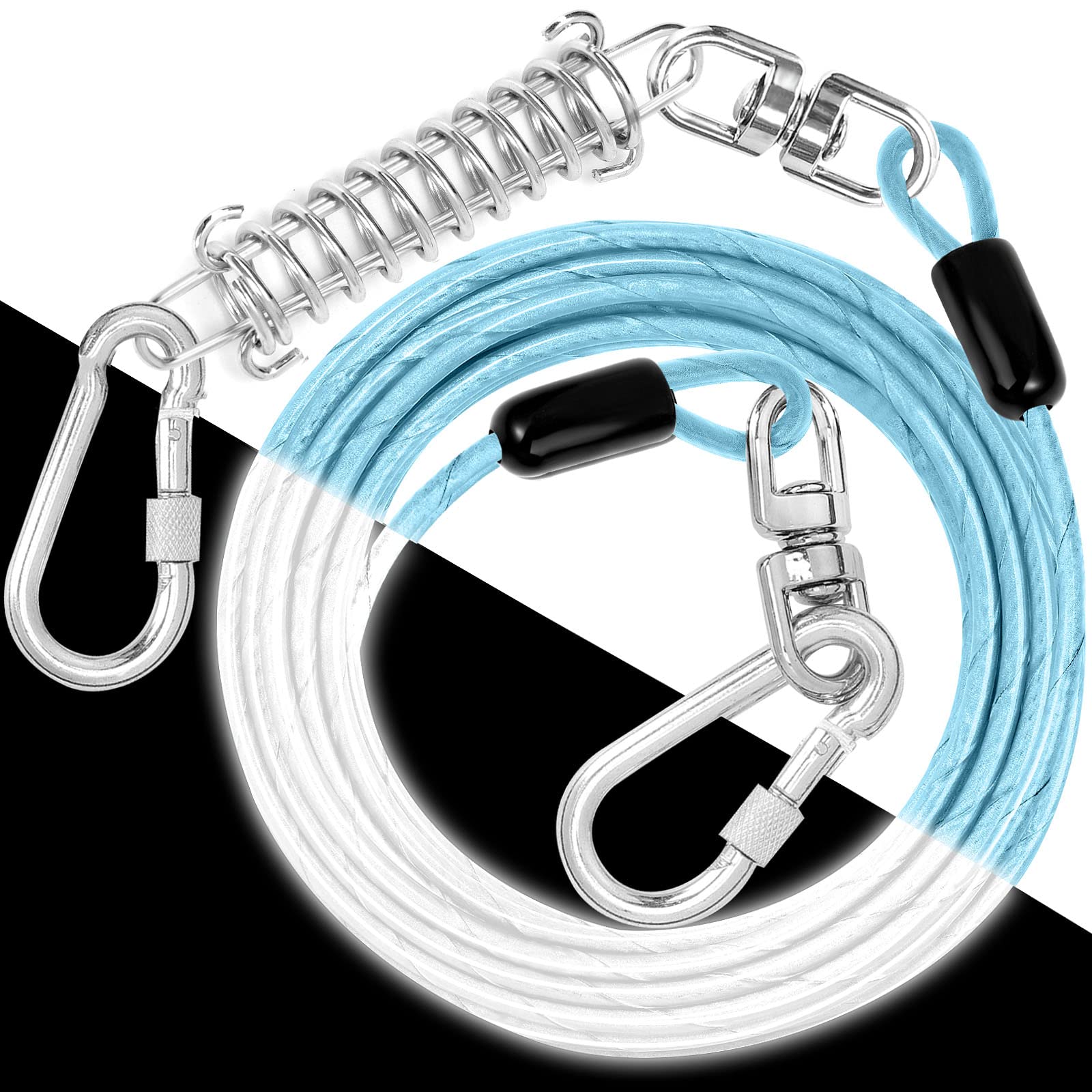 Amazon.com : Dog Tie Out Cable: Reflective 40 ft Heavy Duty Dogs Chain ...