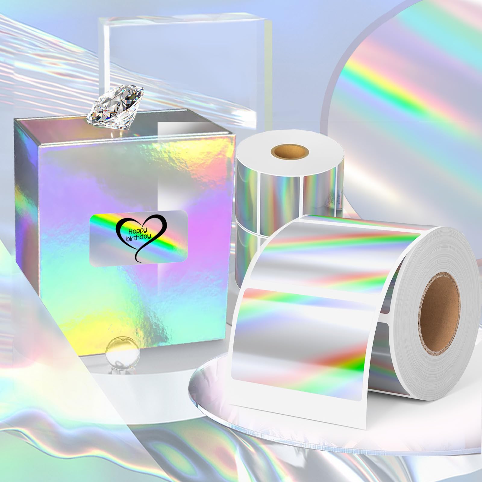 Snapklik.com : Holographic Thermal Labels 2.25x1.25 Inch, 500 Printable ...