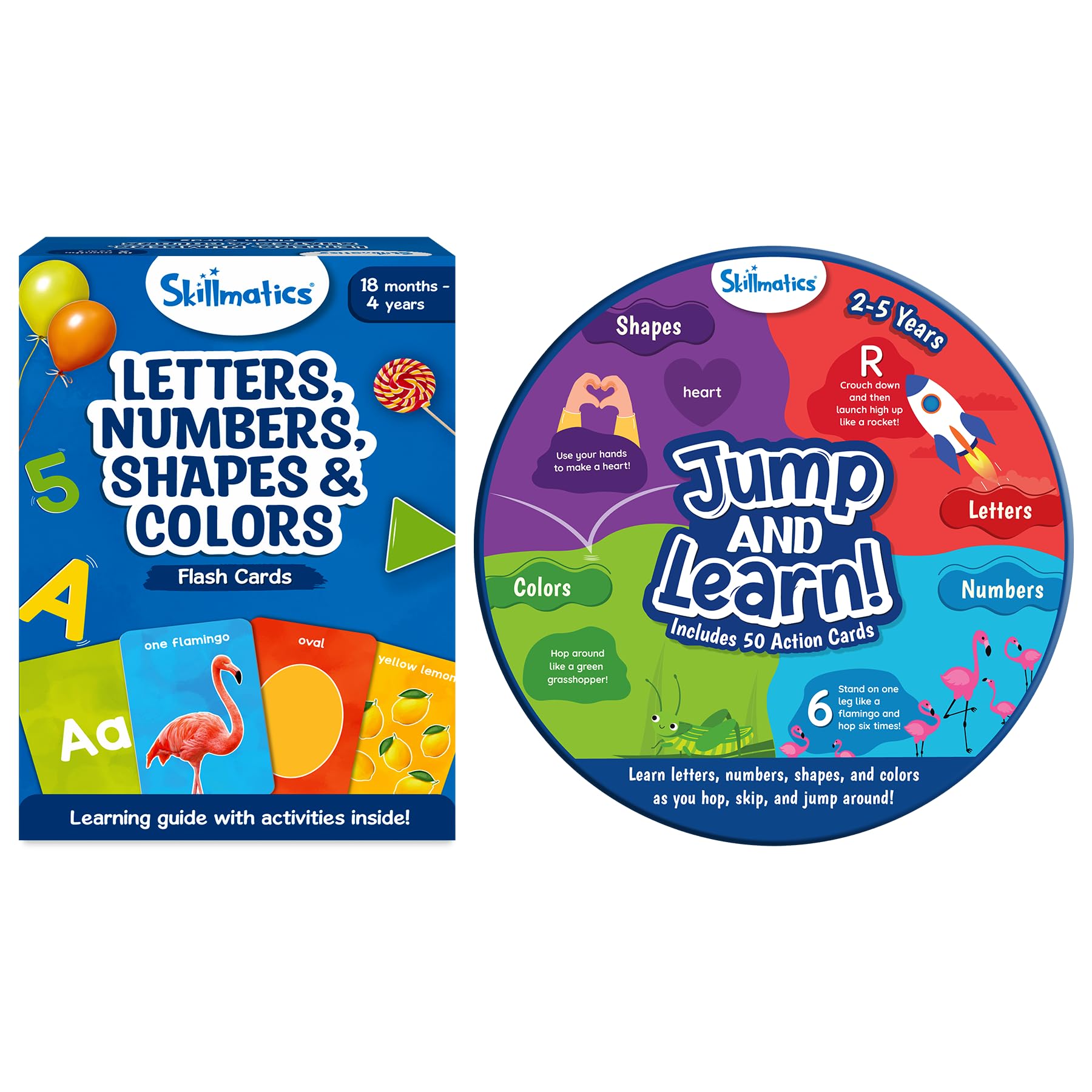 Amazon.com: Skillmatics Thick Flash Cards & Jump and Learn Bundle, Flash Cards for Toddlers to ...