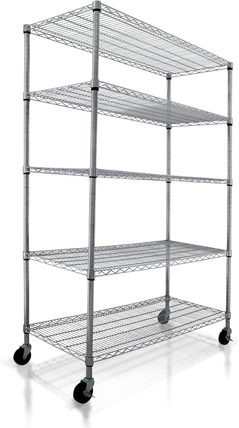 Amazon.com: Crescent, Chrome, 48 x 18 x 76, 4000 LBS, Metal Shelves for ...