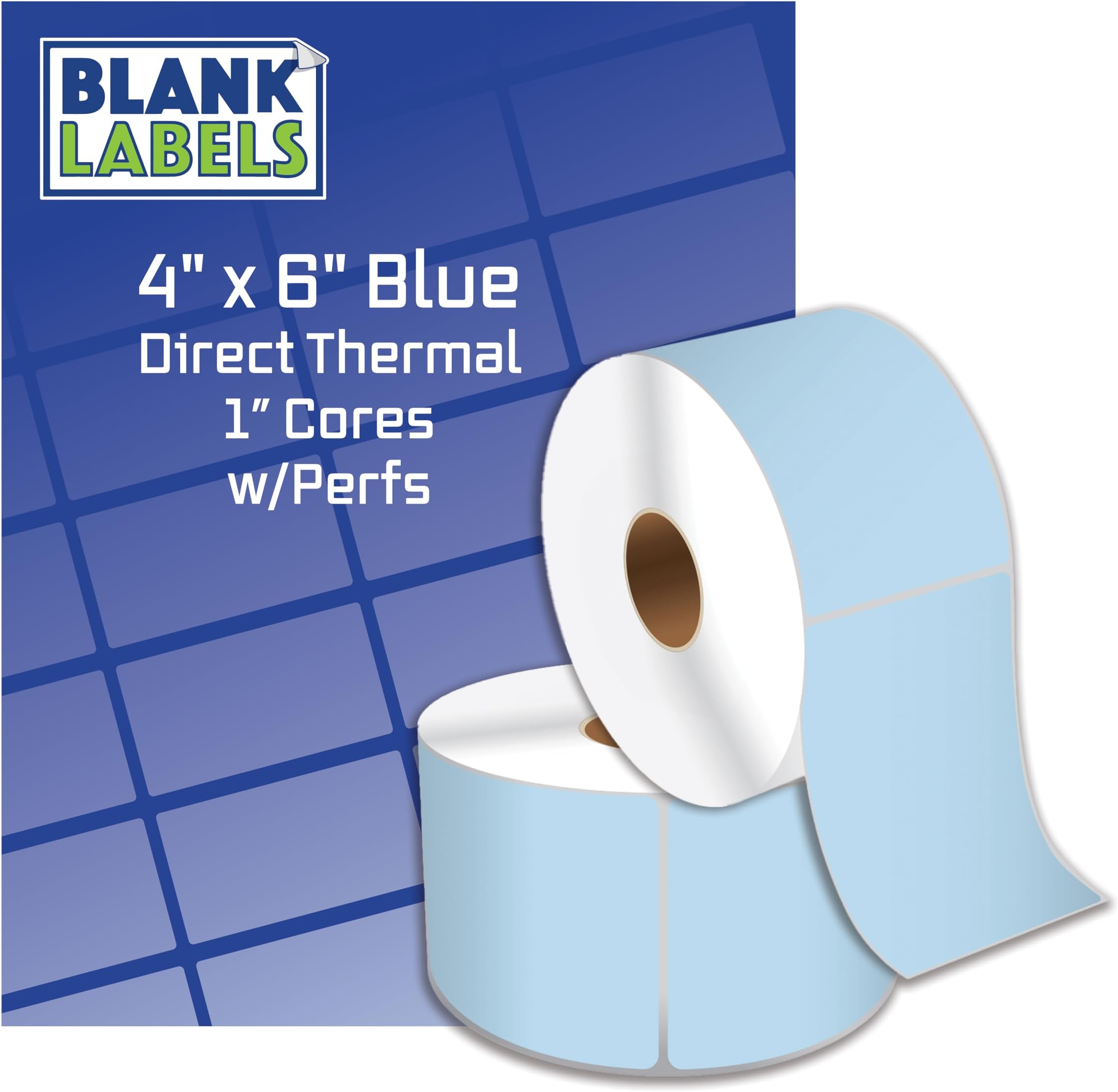 Amazon.com : Blank Labels 4" X 6" Direct Thermal Shipping Labels Blue ...