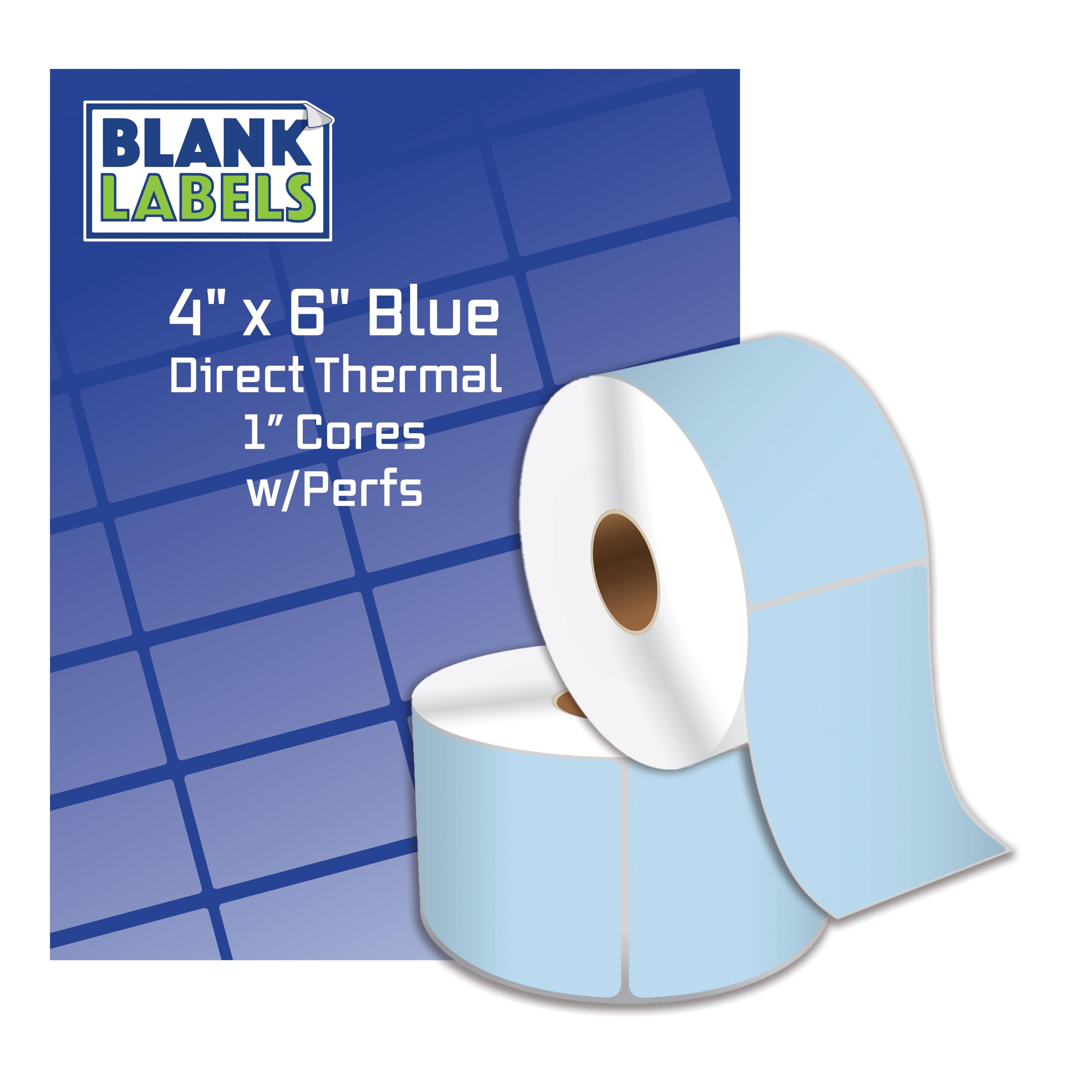 Amazon.com : Blank Labels 4" X 6" Direct Thermal Shipping Labels Blue ...