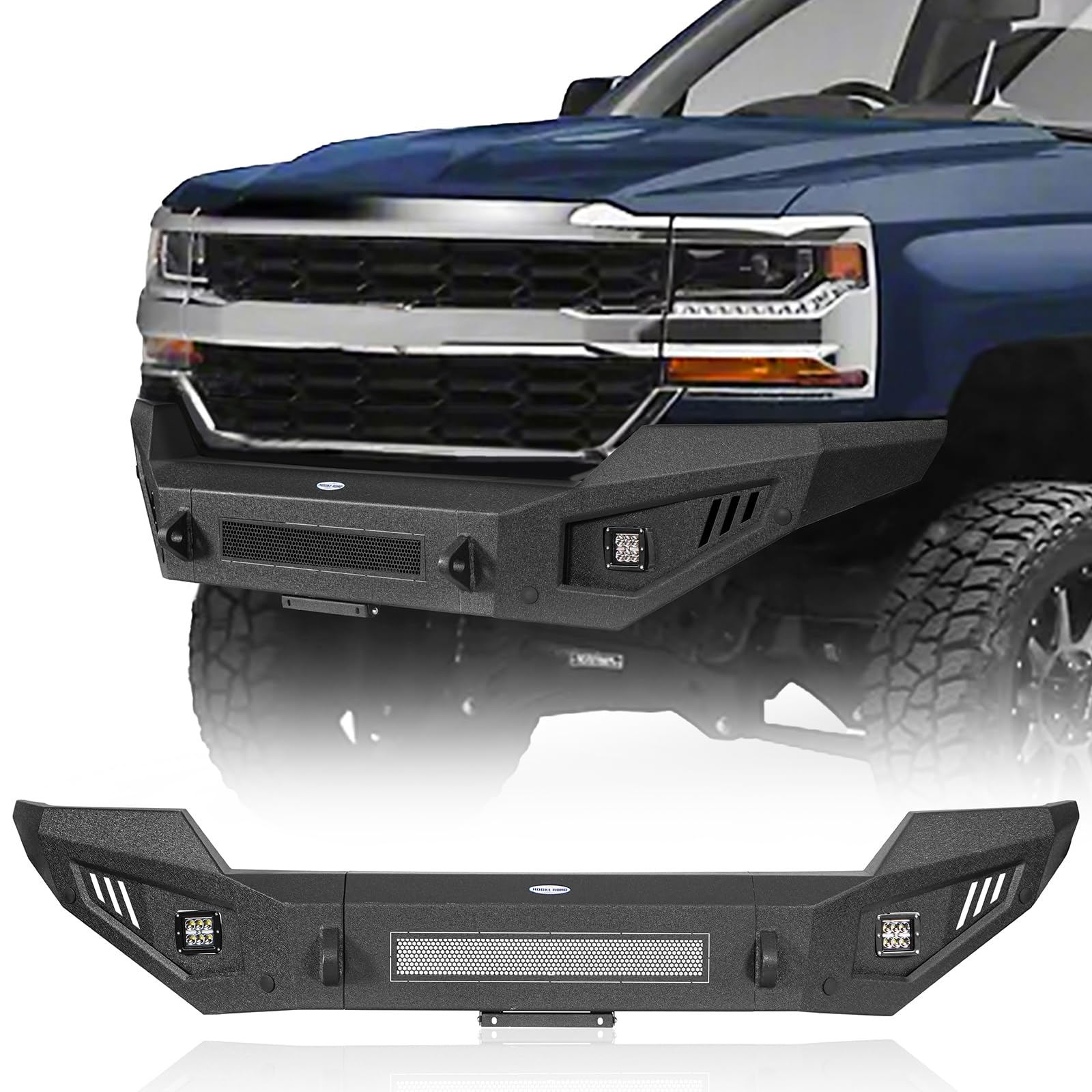 Amazon.com: u-Box 2016 Silverado 1500 Front Bumper Full Width Offroad ...