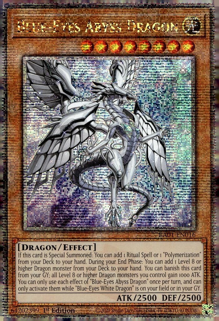 Blue-Eyes Abyss Dragon (Quarter Century Secret Rare) - RA01-EN016 ...
