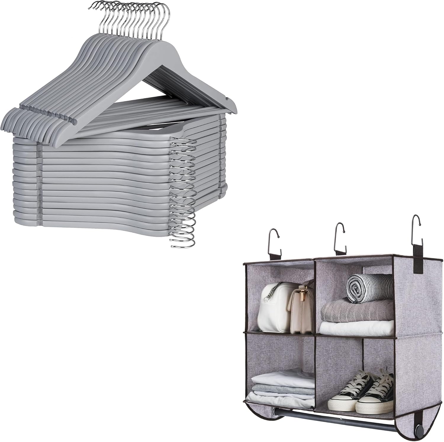 Amazon.com: StorageWorks Wood Clothes Hangers 30 Pack with Hanging ...