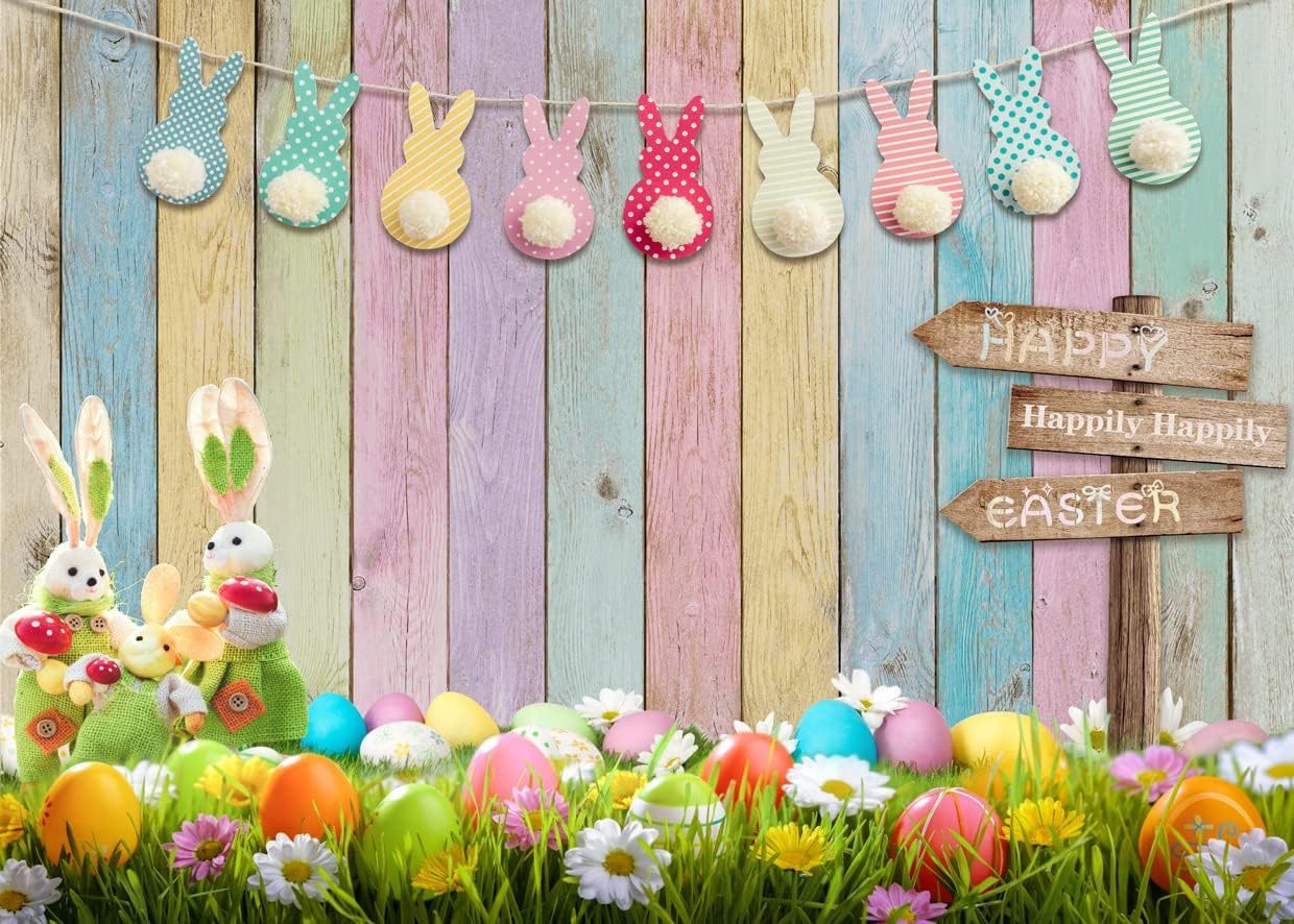 Amazon.com : LYCGS 7X5ft Spring Easter Backdrop Easter Photo Backdrop ...