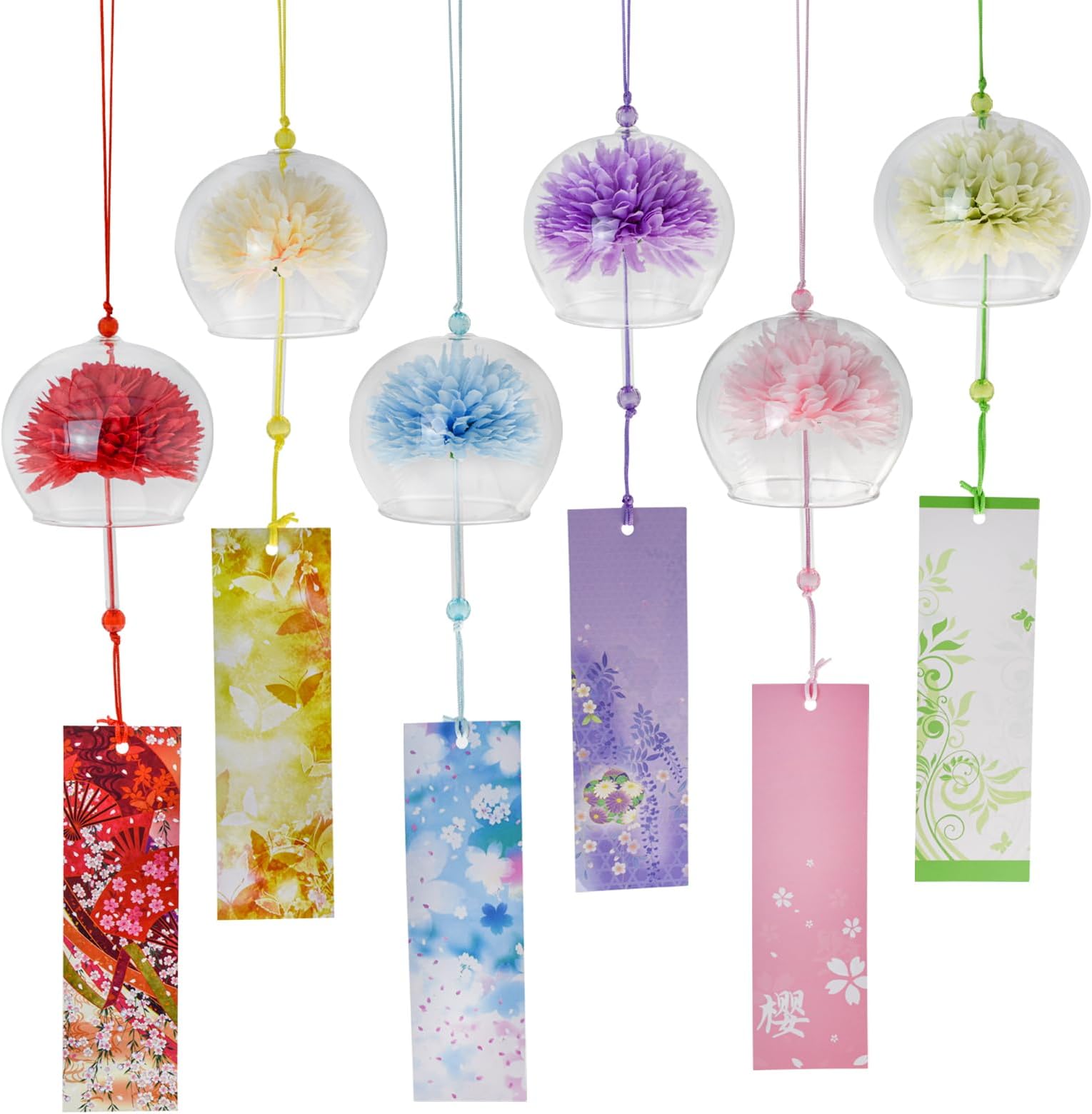 Amazon.com : Falytemow Japanese Ruffled Wind Chimes Cute Flowers Small ...