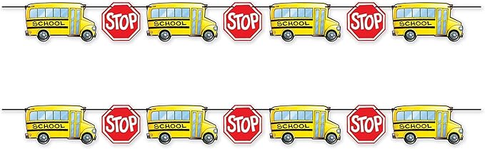Amazon.com: Beistle School Bus Streamers 2 Piece, 6" x 8', Multicolored ...