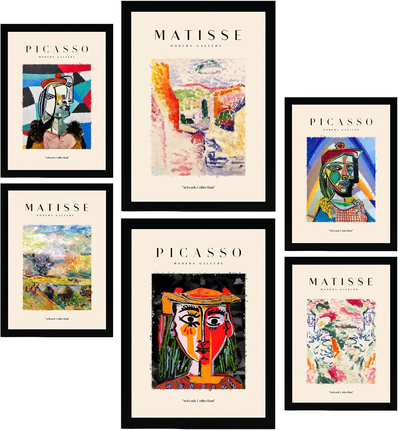 Nacnic Set of 6 Picasso and Matisse Posters. Last Century. Fauvism and ...
