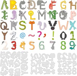 Amazon.com : GLOBLELAND Animal Theme Letter Number Cutting Dies Letter ...