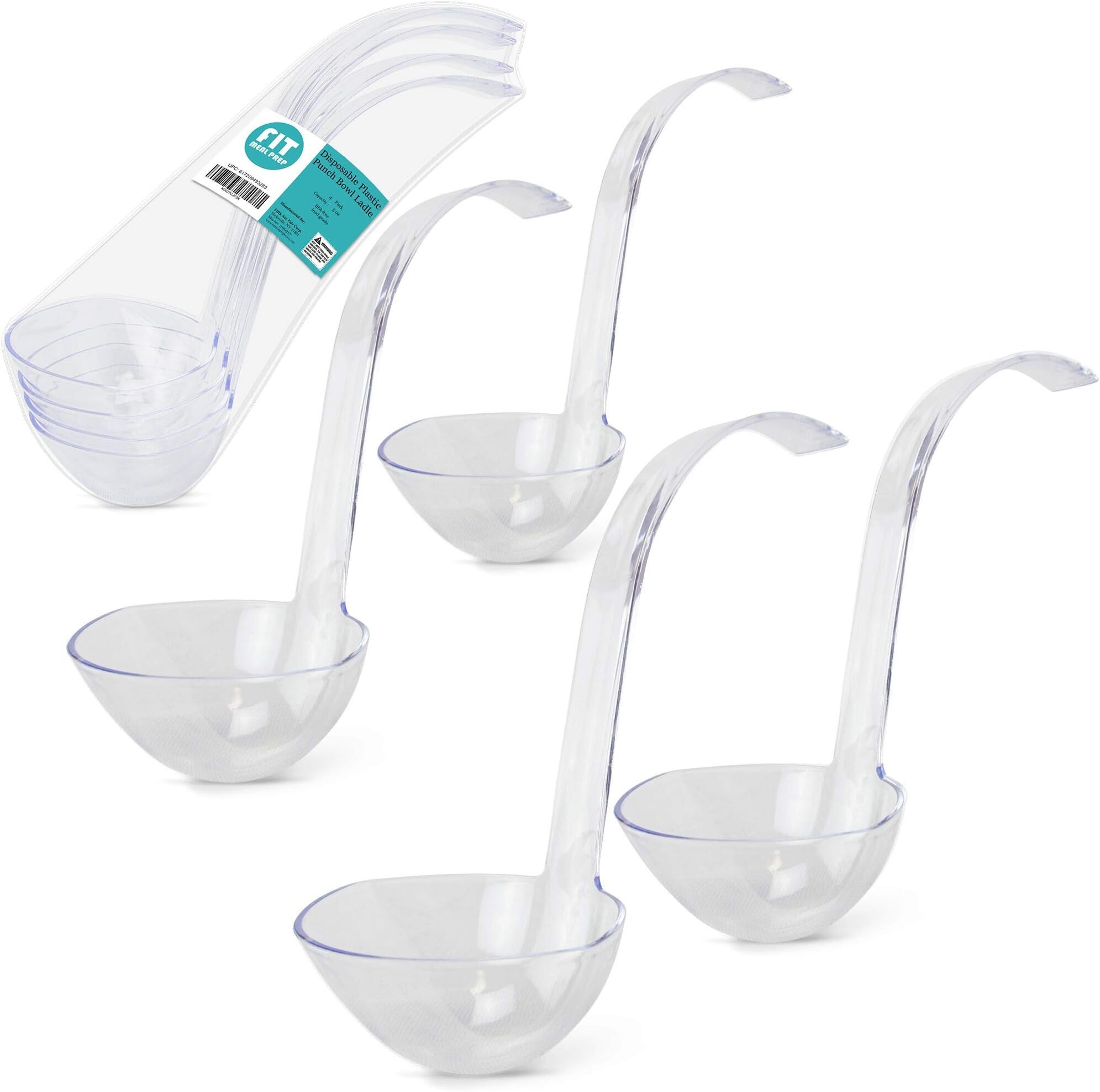 Amazon.com: Premium Quality Plastic Punch Serving Ladle - 5 oz Clear ...