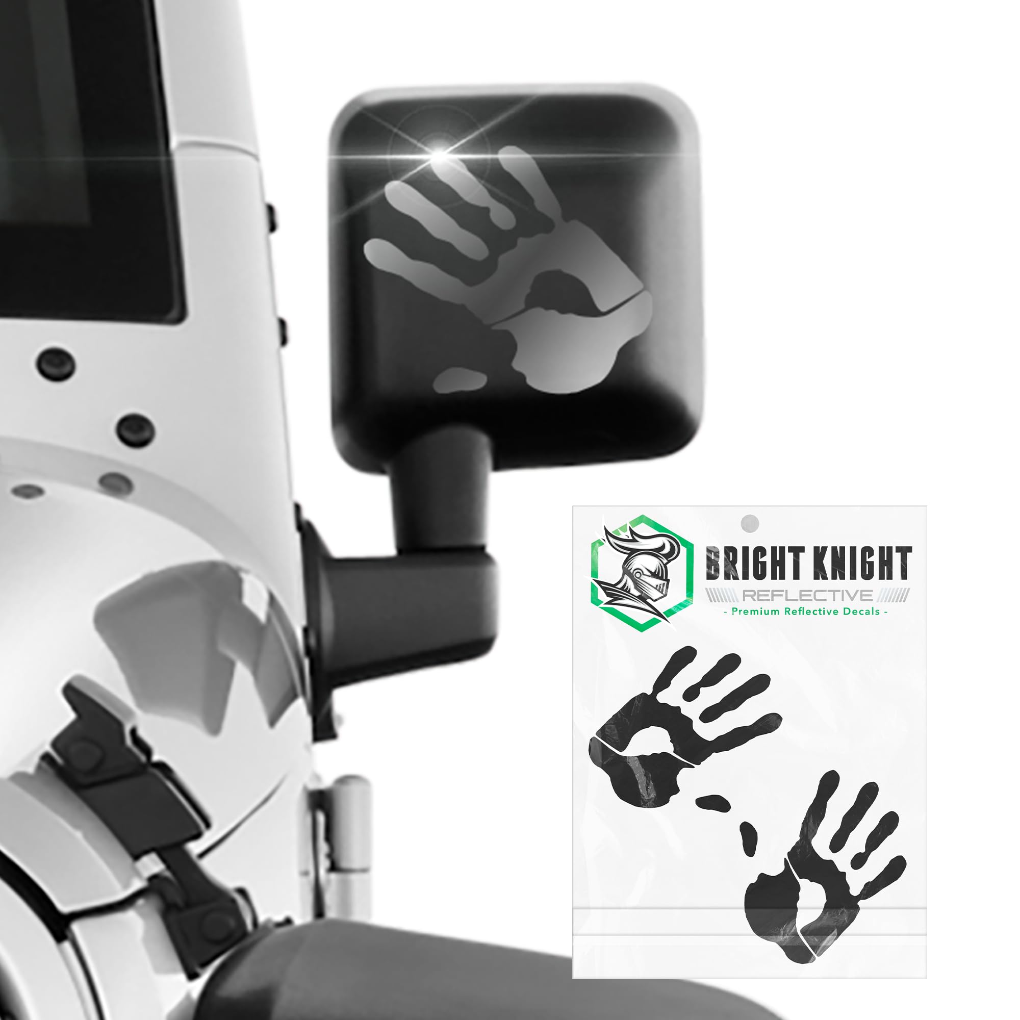 Amazon.com - Reflective Hand Car Decal, 2 Pcs Black Hand Print Stickers ...