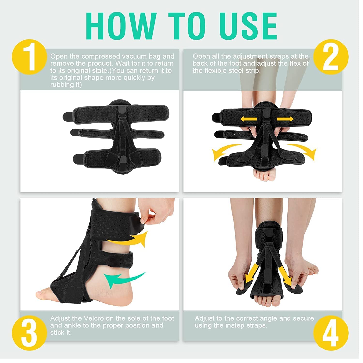 Snapklik.com : AZOJOY Plantar Fasciitis Night Splint: 2 Packs Upgrade 3 ...
