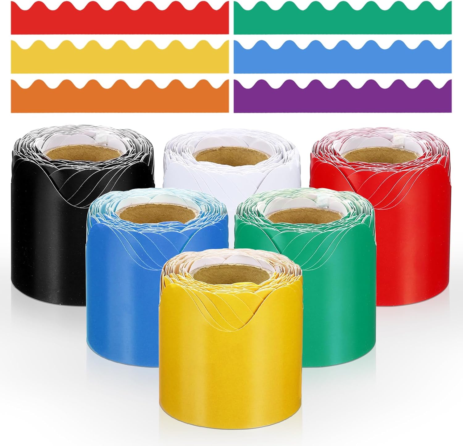 PATIKIL Bulletin Board Border, 196.8 Ft Total, 6 Roll Colorful ...