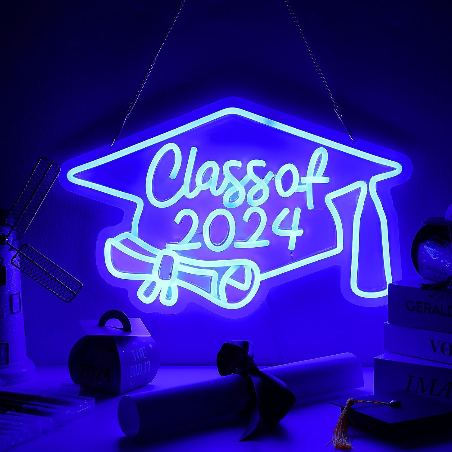 Copkim Graduation Neon Sign Class of 2024 Neon Light with USB Switch ...