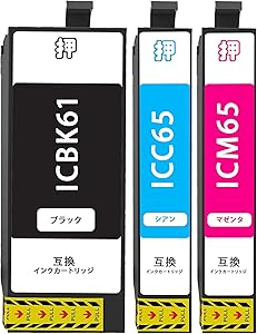 Amazon.co.jp: [Saikyo Planning] Epson ICBK61 + ICC65 + ICM65 3-Piece Set Compatible Ink ...