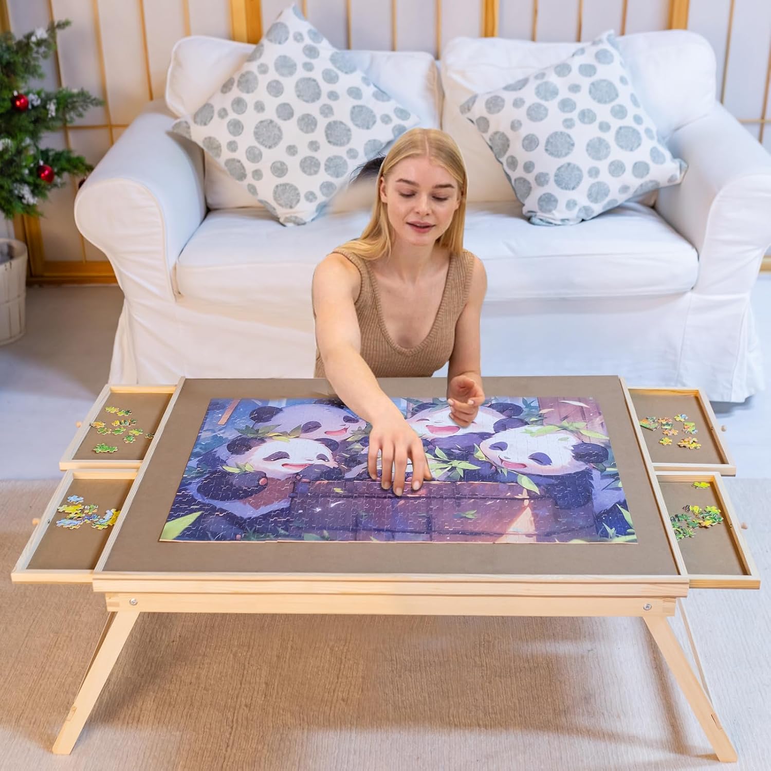 1000 Piece Wooden Folding Puzzle Table with Legs, 22 Philippines | Ubuy