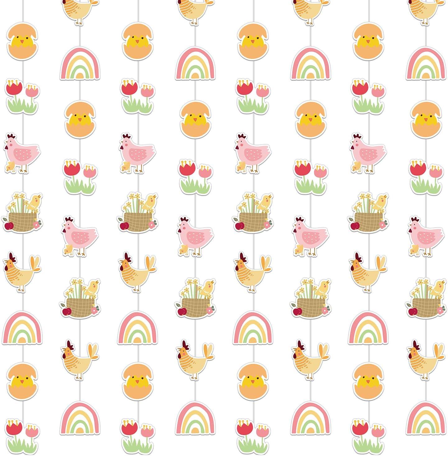 Amazon.com: 8Pcs Chicken Themed Hanging Streamer Colorful Farm Animal ...