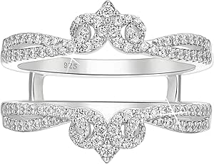 Amazon.com: Wuziwen 925 Sterling Silver Ring Guards for Engagement Ring Classic Ring Enhancers ...