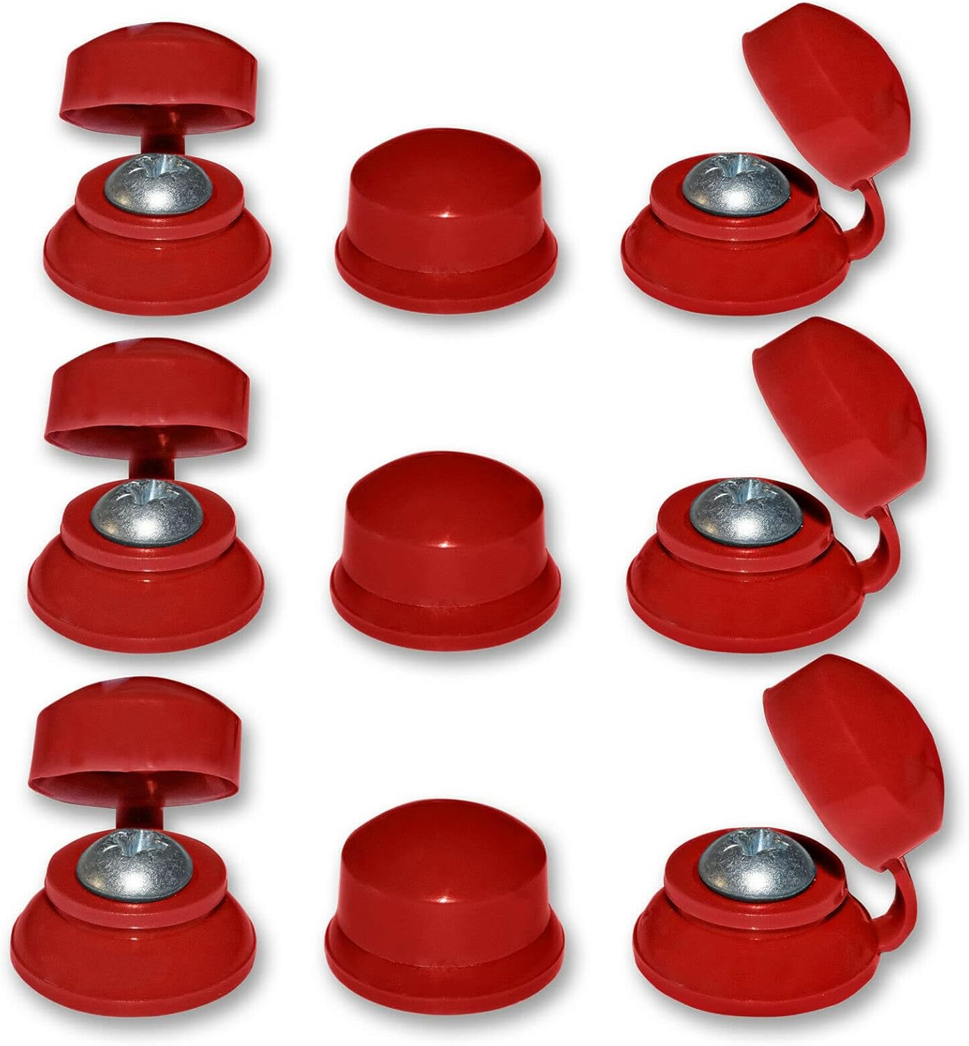 Amazon.com: 100, POPPY RED CORRUGATED ROOFING PLASTIC SCREW COVER CAPS ...