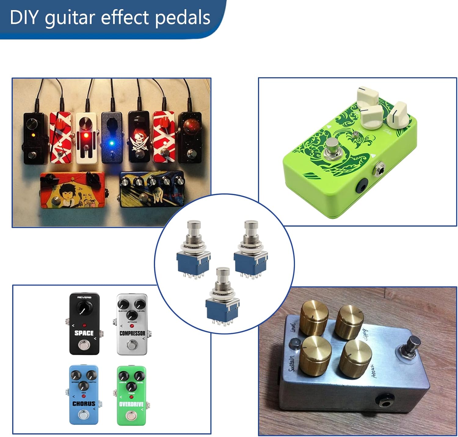 3pdt switch 3pdt stomp switch 3pdt foot switch Guitar Effect Pedal Foot ...