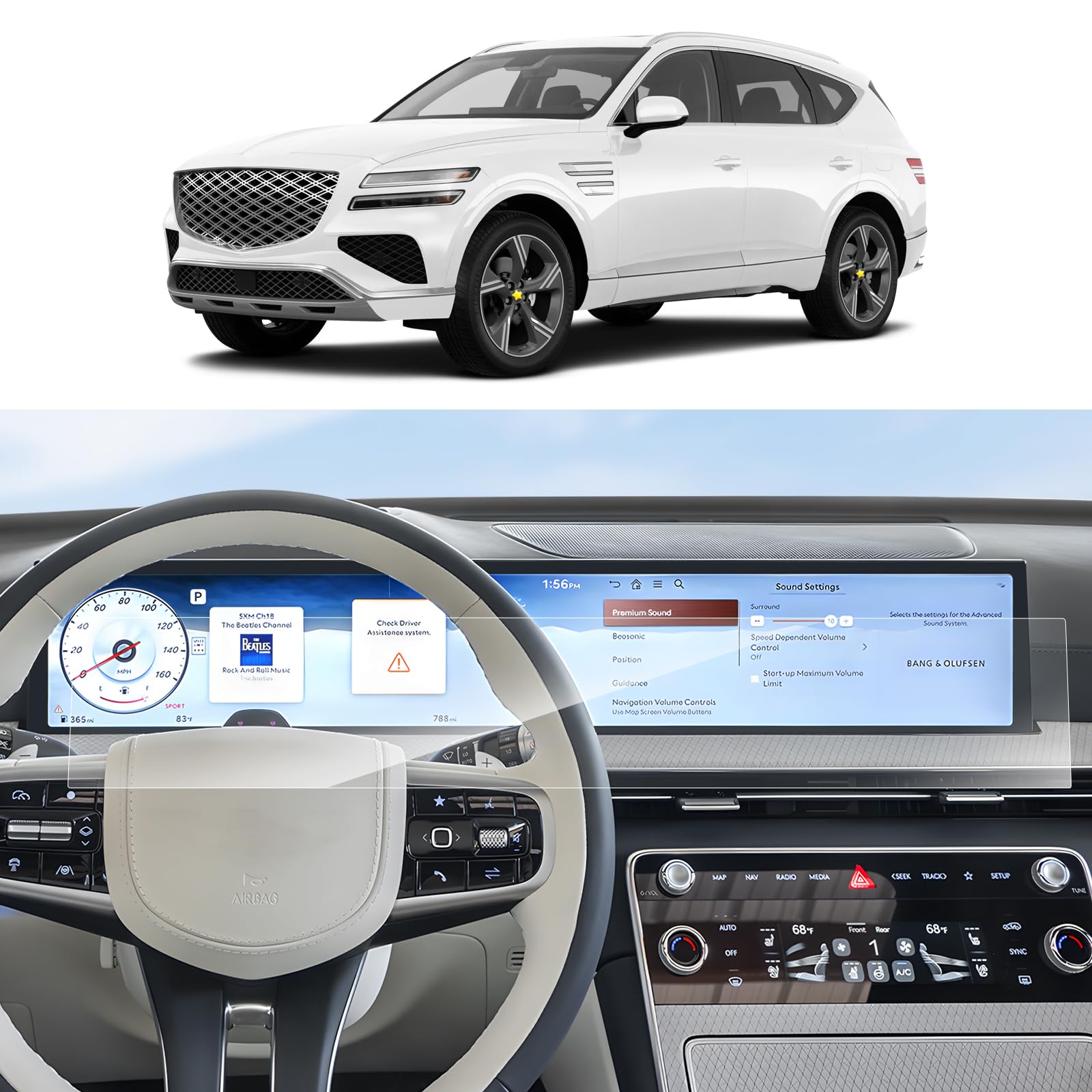 Amazon.com: SKTU 2Pcs for 2025 Genesis GV80/ Genesis G80 Screen ...