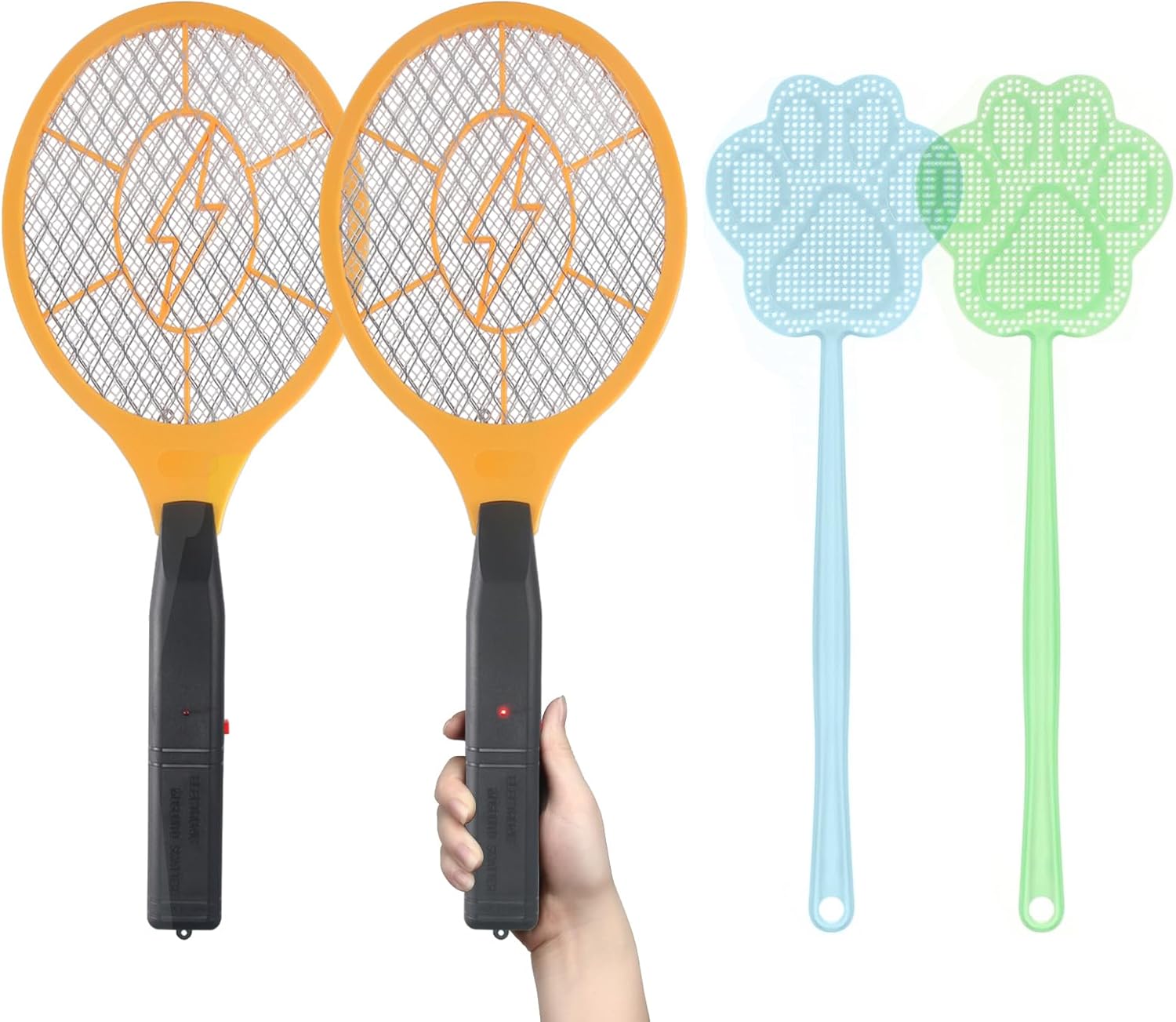 Amazon.com : Electric Fly Swatter Handheld Bug Zapper with 2-Pack ...