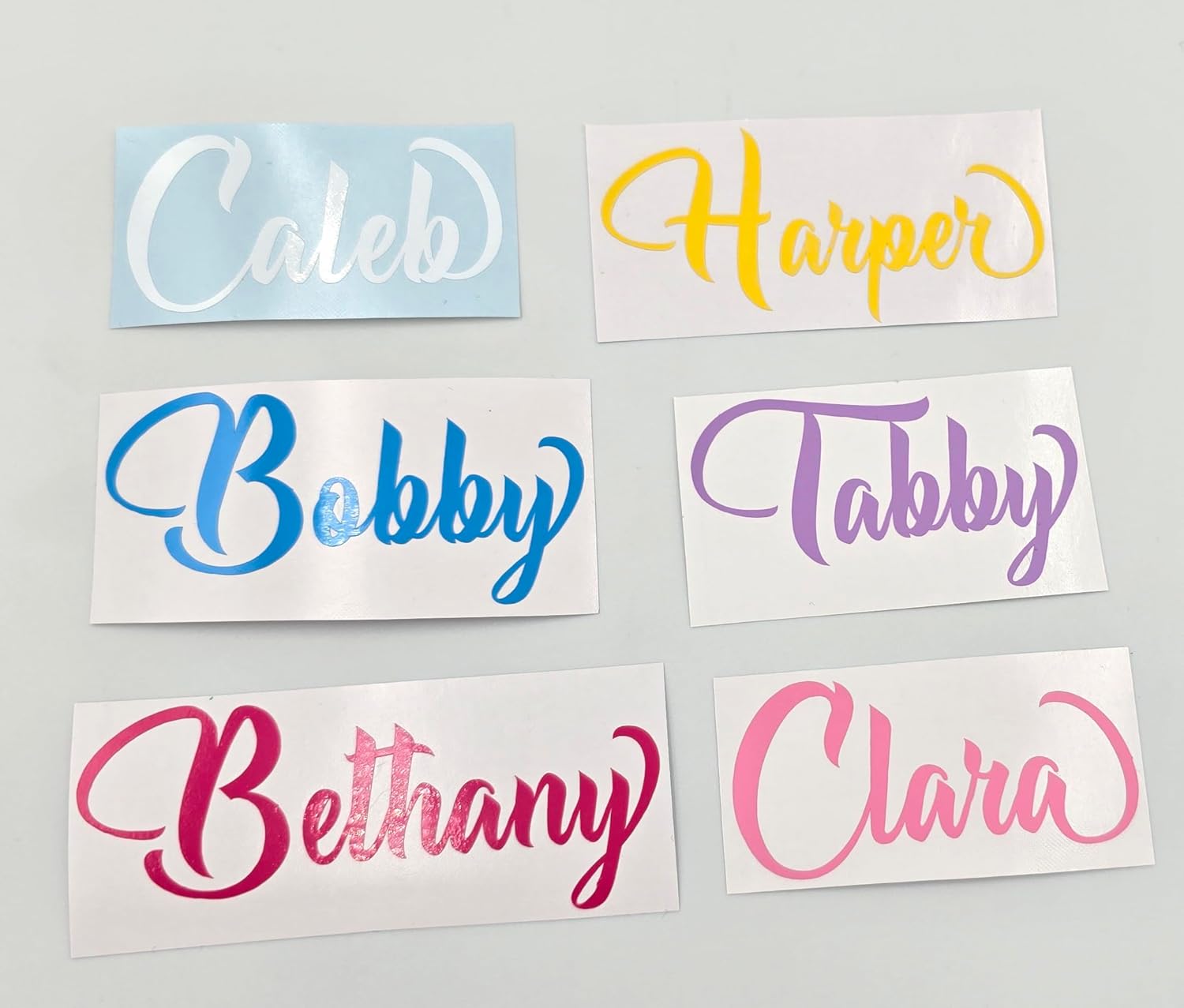 Personalised Vinyl Name Sticker - Script Font - Several Height and ...