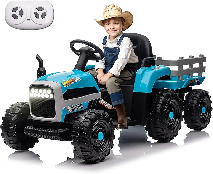 Amazon.com: BCARORUR 24V Ride on Tractor with Remote Control, 24V Ride ...