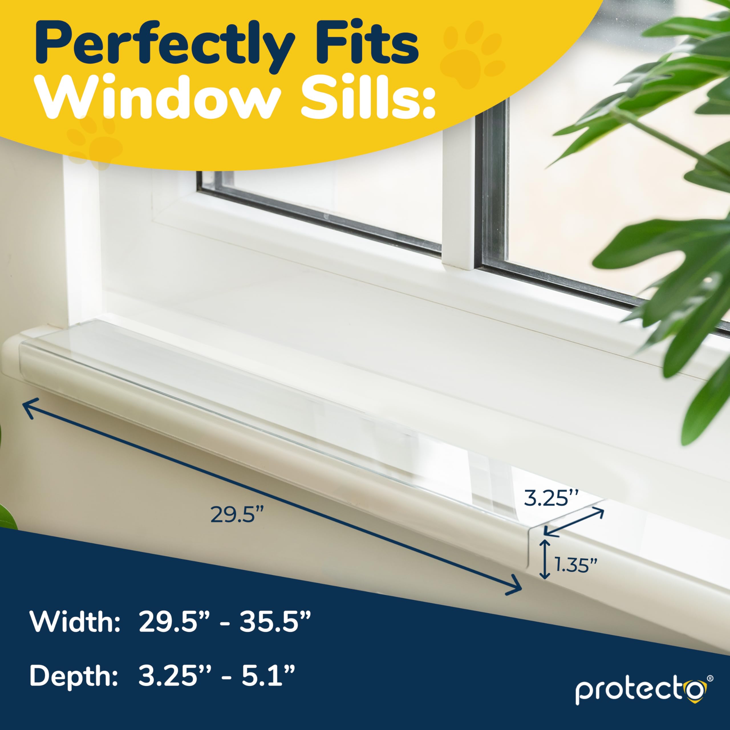 Snapklik.com : Window Sill Protector From Dogs & Cats, 29.5 X 3.25 ...