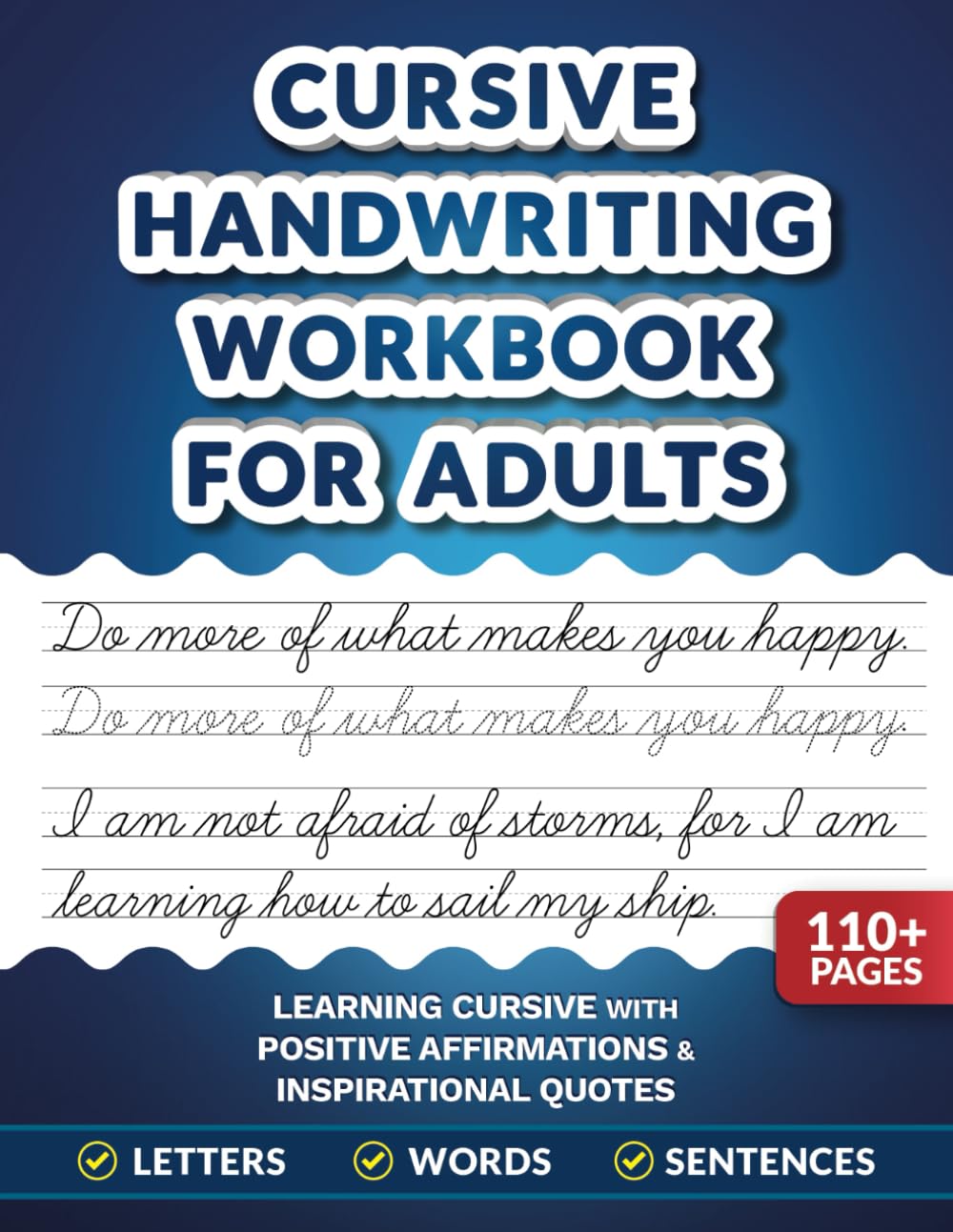Cursive Handwriting Workbook for Adults: Learning Cursive with Positive ...