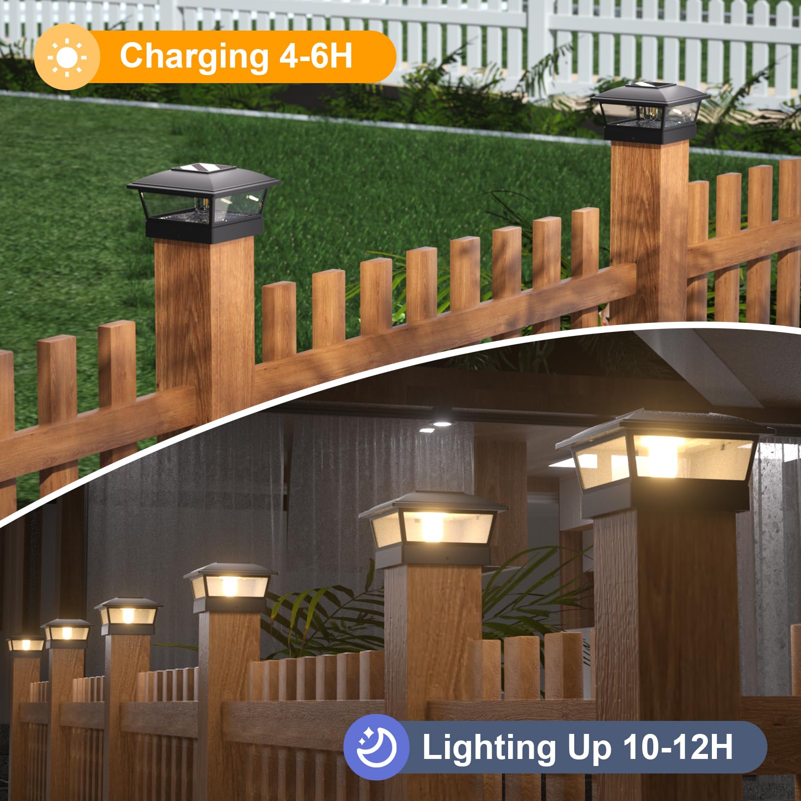 Snapklik.com : Solar Post Cap Lights 0utdoor, Bright Solar Powered Post ...