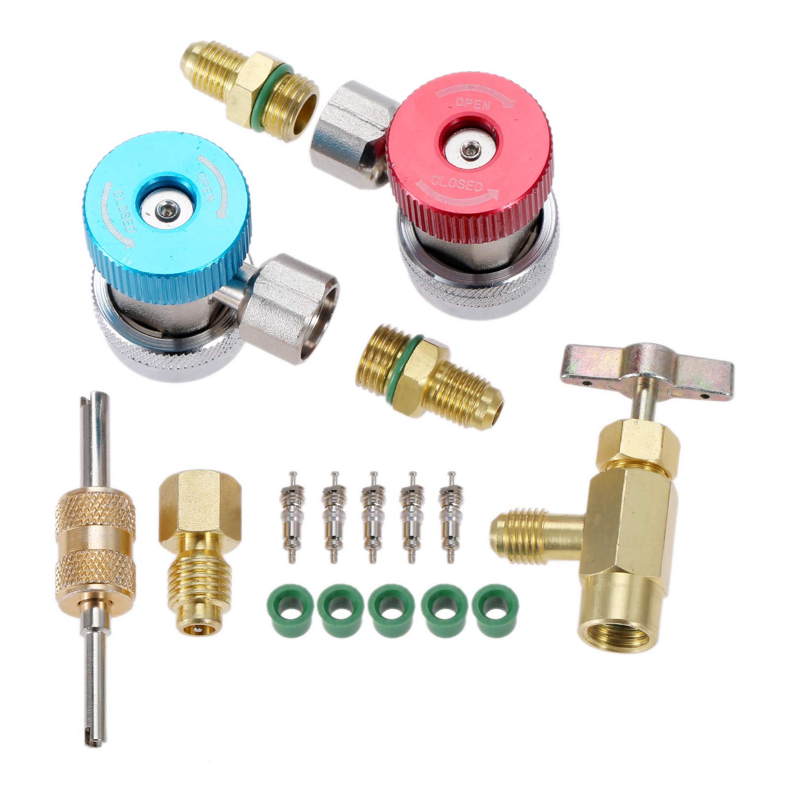 Amazon.com: Aupoko AC R134A Adapters Quick Couplers with Can Tap Valve ...