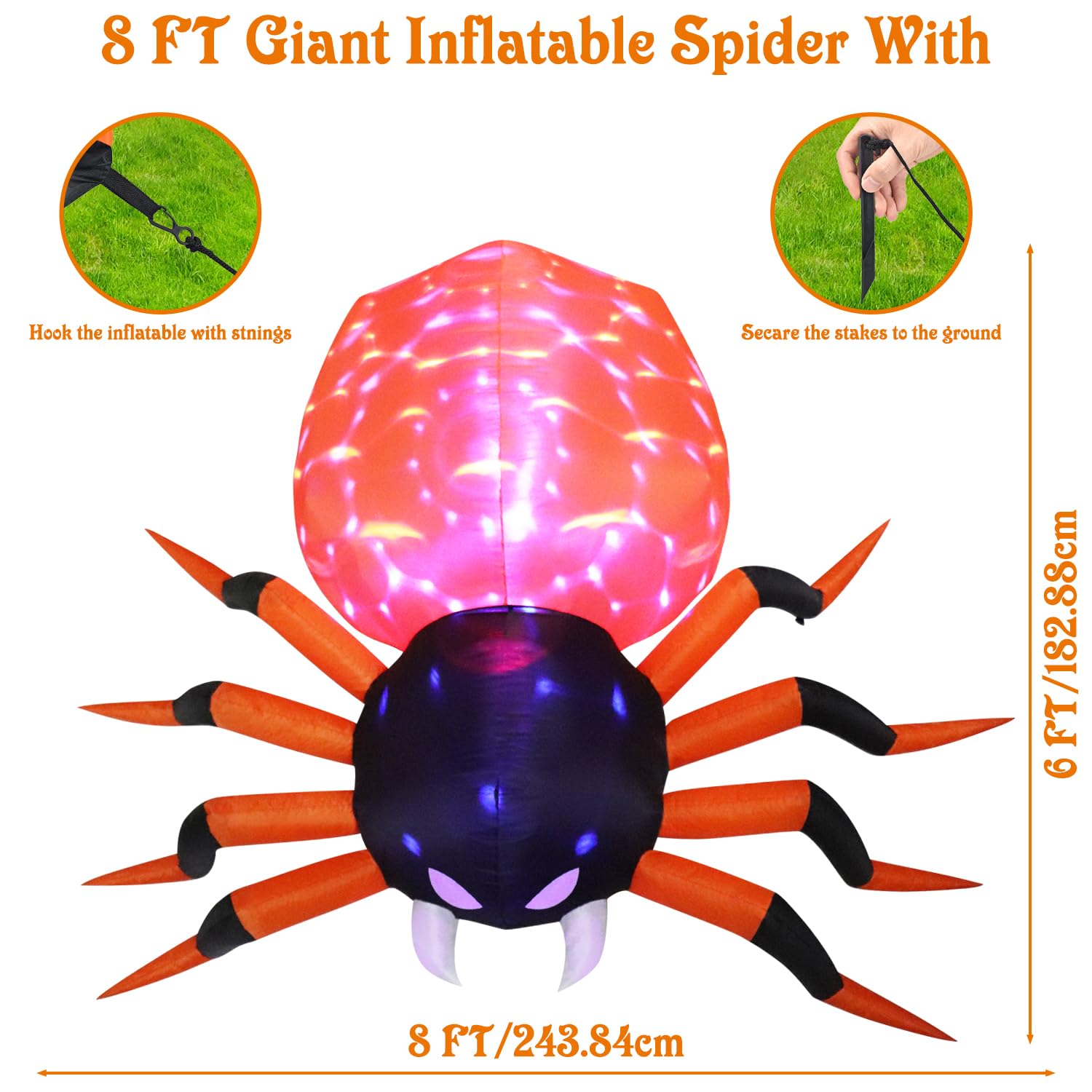 Snapklik.com : BLOCE Halloween Inflatables Outdoor Decorations, 8FT ...