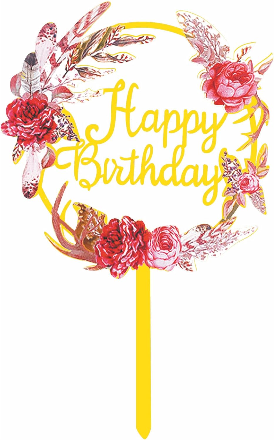 Amazon.com: LYZWJQ&LXD Color Printing Flowers Cake Topper Cake Insert ...