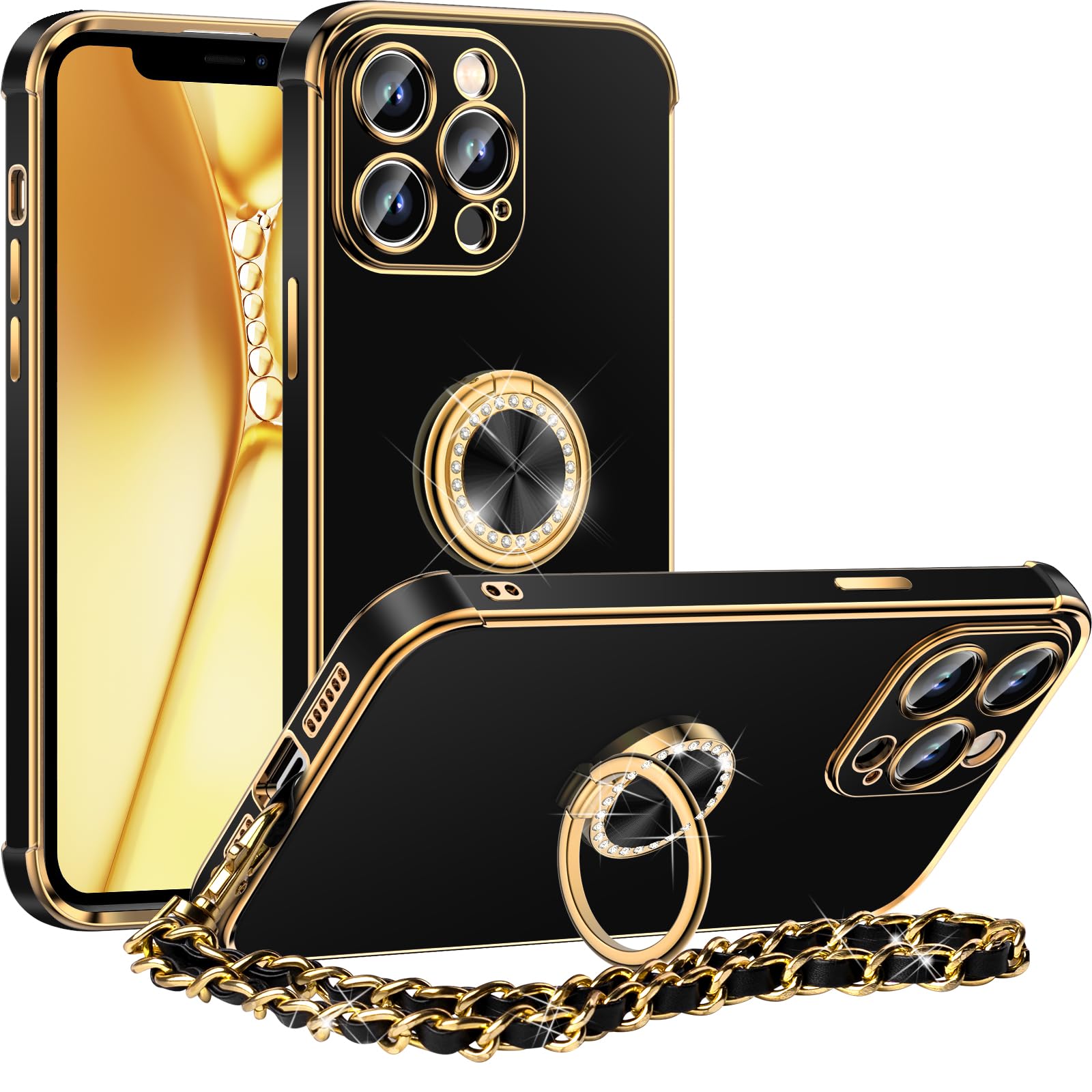 Amazon.com: Miss Arts for iPhone 12 Pro Case, Ring Holder Stand Luxury ...