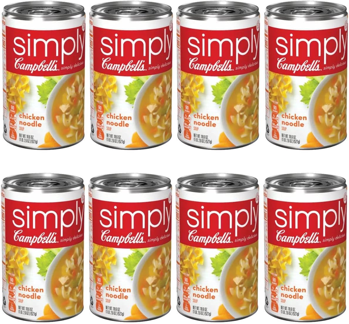 Amazon.com : Campbell's Simply Chicken Noodle Soup, 18.6 Oz Can, 16 ...