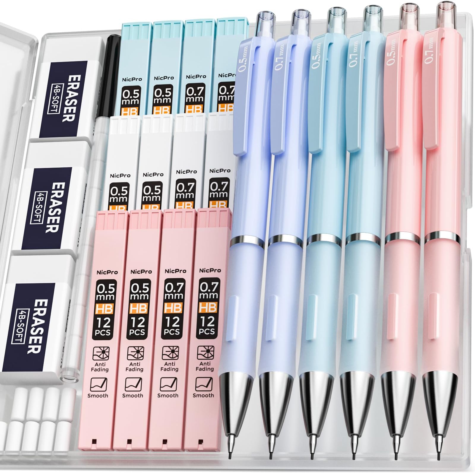 Amazon.com : Dfacio 0.5&0.7mm Mechanical Pencils Sets, Aesthetic ...