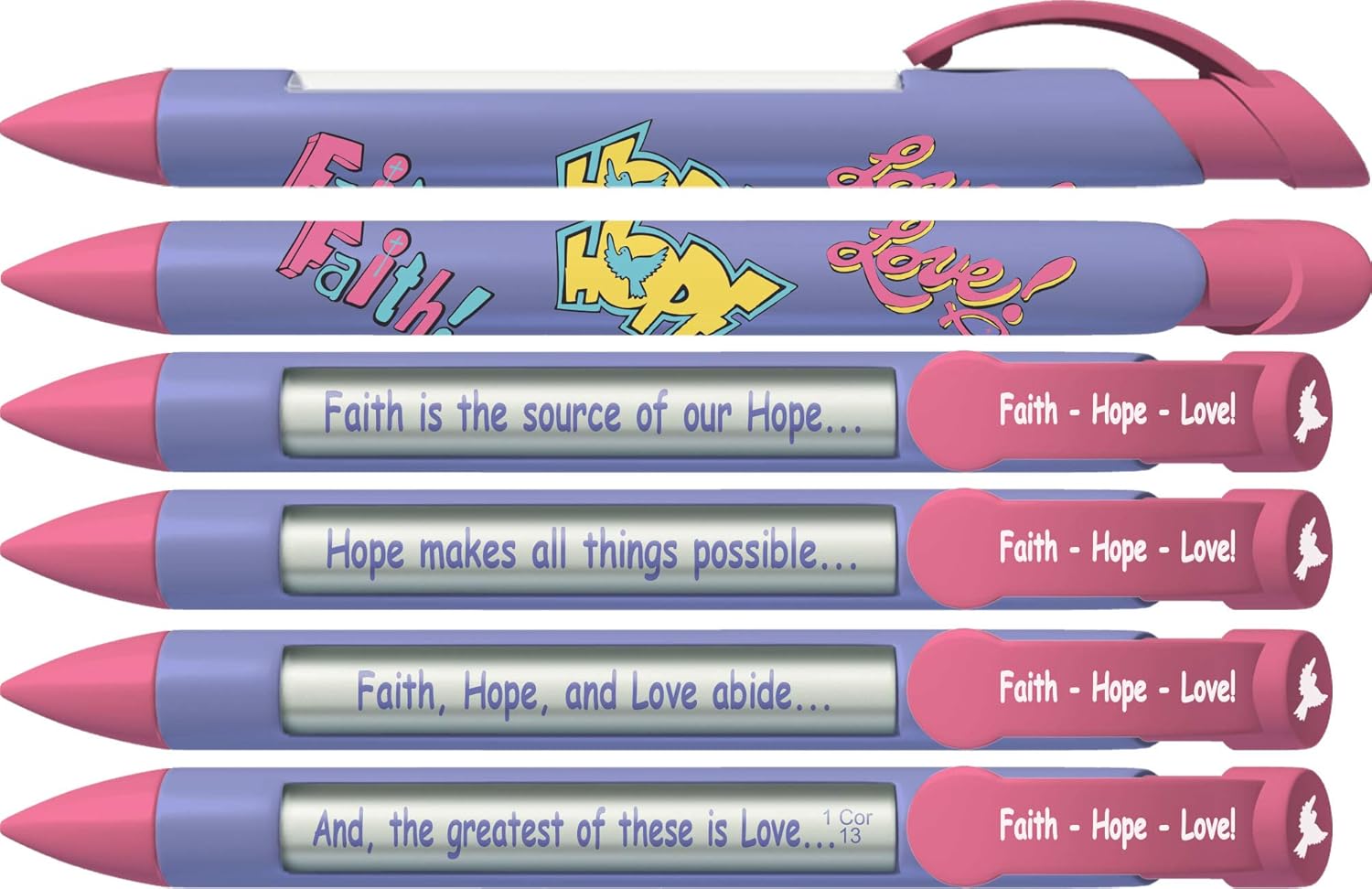 Amazon.com : Greeting Pen "Faith, Hope, Love" Scripture Pens, Scripture ...